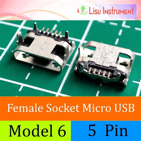 Jual Micro Usb Socket Female 5 Pin 5p Microusb Connector Model 6 Shopee Indonesia