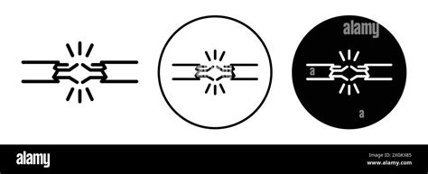 Broken Wire Icon Icon Logo Sign Vector Outline In Black And White Color Stock Vector Image And Art