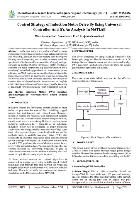 IRJET Control Strategy Of Induction Motor Drive By Using Universal Controller And Its An