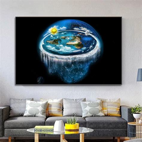 Real Flat Earth Pictures Flat Earth Wall Posters Flat Earth Dome Art Canvas Aliexpress