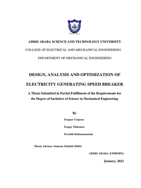 Design Of Electricity Generating Speed Breaker Pdf Energy Development Sustainable Energy