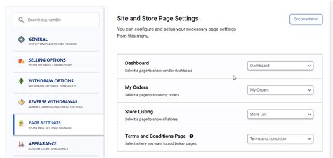 Installed Pages Dokan