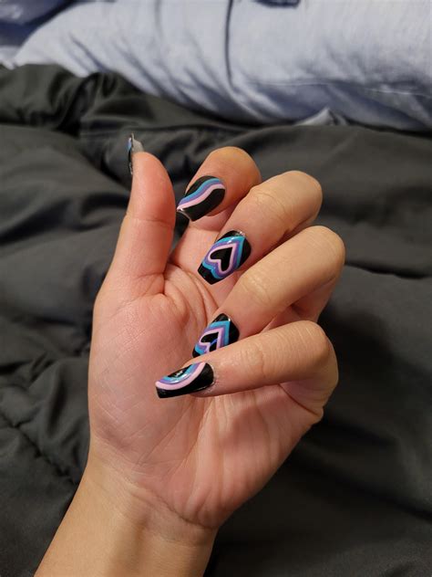 Bi Pride Nails 🥰🥰 From Blacksheepnails On Etsy Rbisexual