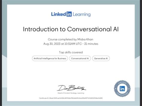 Misba Khan On Linkedin Generativeai Conversationalai