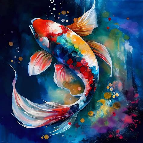 Koi Digital Art By Mauricio Sobalvarro Fine Art America