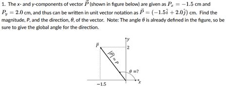 Solved The X And Y Components Of Vector Vec P Shown In Chegg Com