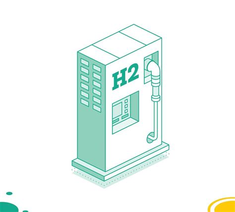 Hydrogen Fuel Filling Station H Isometric Outline Concept Object