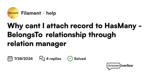Why Cant I Attach Record To Hasmany Belongsto Relationship Through Relation Manager Filament