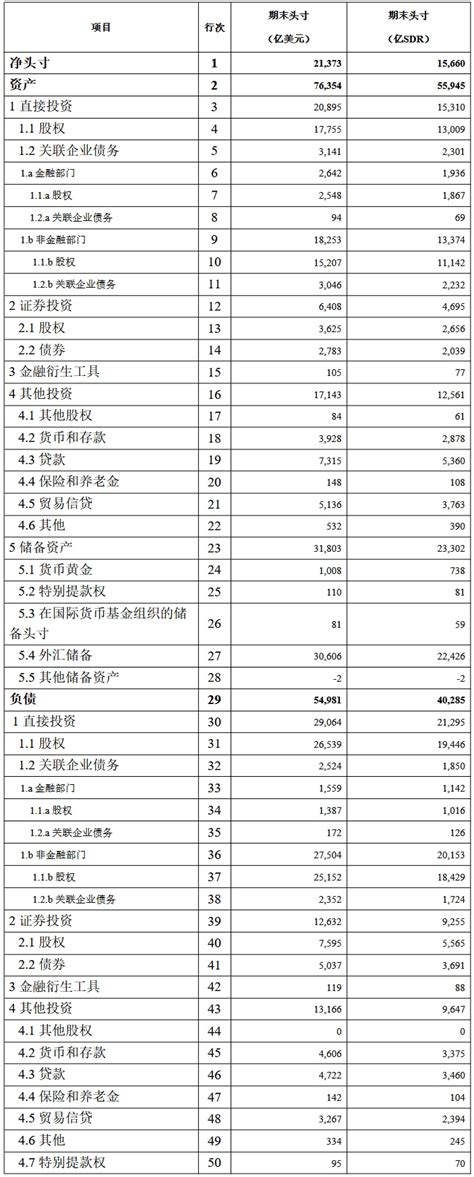国家外汇局公布2020年3月末我国国际投资头寸表 部门政务 中国政府网