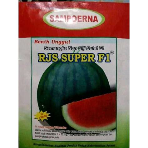 Jual Benih Semangka Non Biji Merah Bulat Rjs Super F1 300 Biji