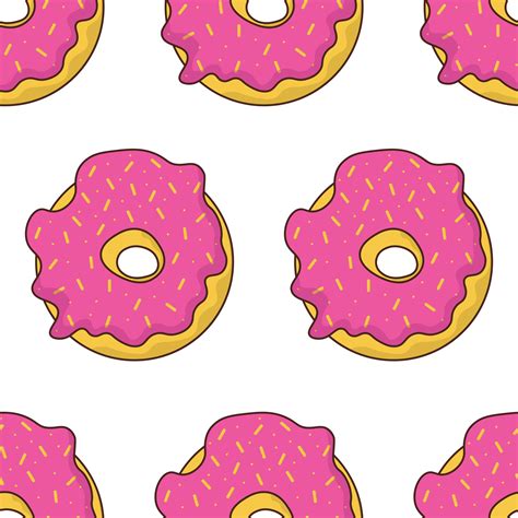 Seamless Pattern With Glazed Donuts On White Background 24270845