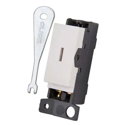 Click Scolmore MD046PW Minigrid 13A Double Pole Key Switch Modu Go Sparky