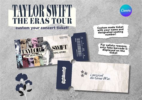 The Eras Tour Taylor Swifts Custom Physical Concert Ticket