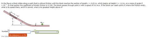 Solved In The Figure A Block Slides Along A Path That Is Chegg