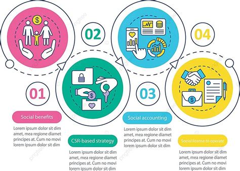 Ide Template Infografis Vektor Csr Visualisasi Linier Vektor Ide