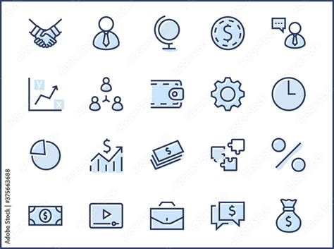 Set Of Business Vector Line Icons It Contains Symbols Of A Handshake