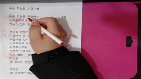 김수영 시인의 푸른 하늘은 Youtube