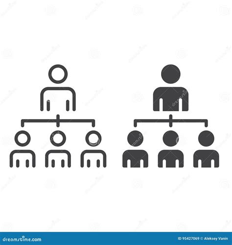 Structure Organisationnelle De La Ligne De Société Et De Licône Solide