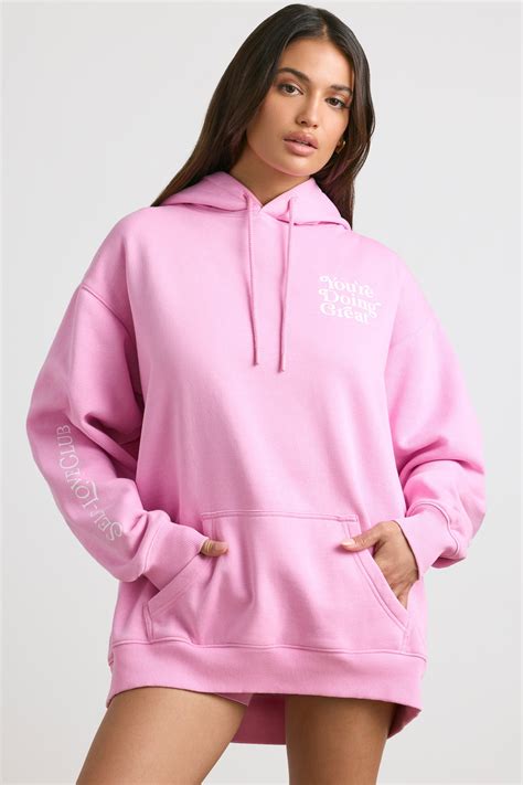 Sunday Love Oversized Hoodie In Bubblegum Pink Oh Polly