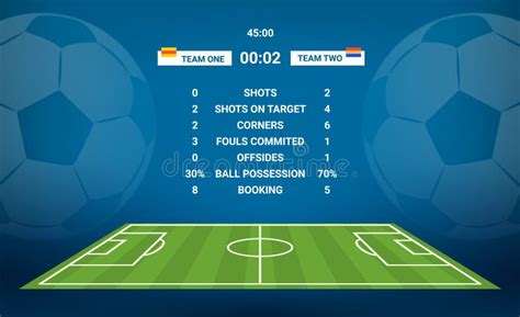 Plantilla De Estadísticas De Tarjetas De Puntuación De Fútbol