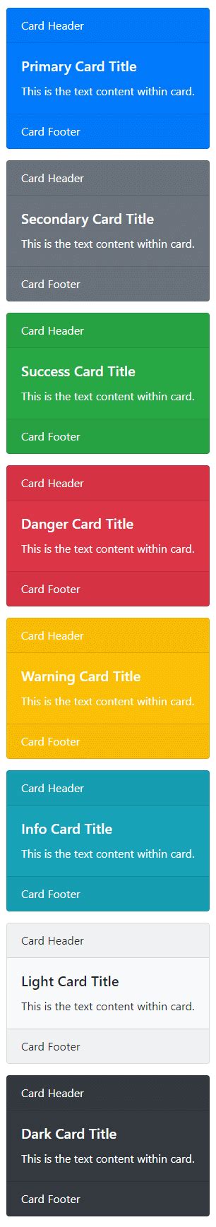 Bootstrap Cards Content Types Sizing And More