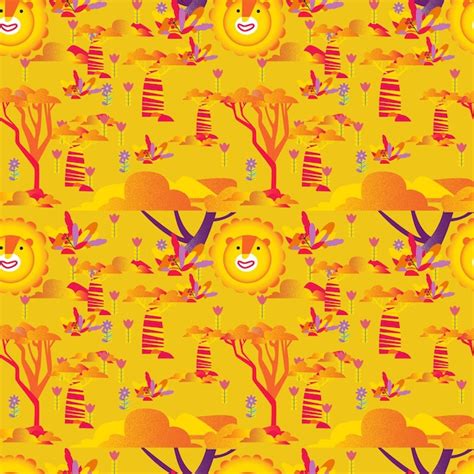 Premium Vector Lion Seamless Pattern