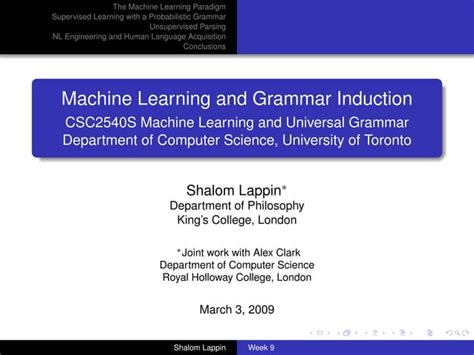 Machine Learning And Grammar Induction Csc2540s Machine Pdf