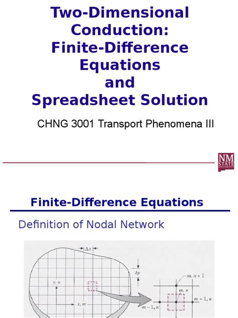 2 D Conduction Finite Difference Method Lecture Pdf Spreadsheet Thermal Conduction