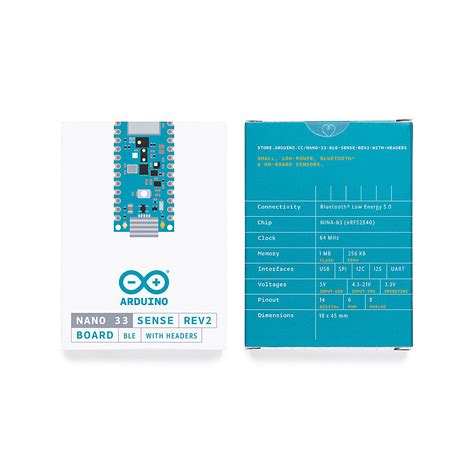 Official Arduino Nano 33 Ble Sense Rev2 With Headers Eckstein Shop 4884