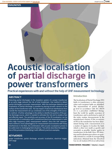 Acousticlocalisationofpartialdischarge In Power Transformers Pdf Transformer Waves