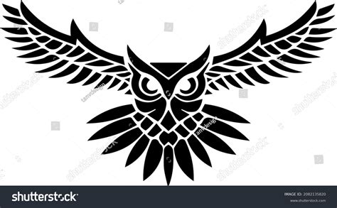 Silhouette Owl Flying Design Vector Illustration Stock Vector Royalty