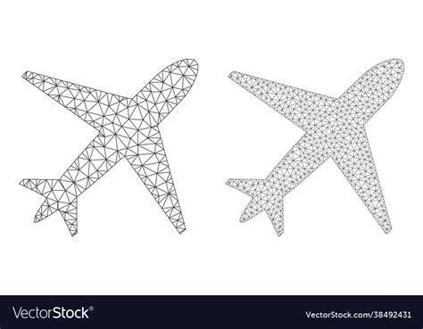 Airplane Icons Triangle Mesh Royalty Free Vector Image