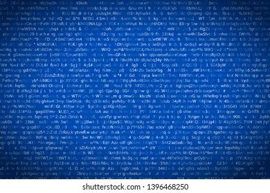 Abstract Complicated Crypto Symbols On Blue Stock Illustration