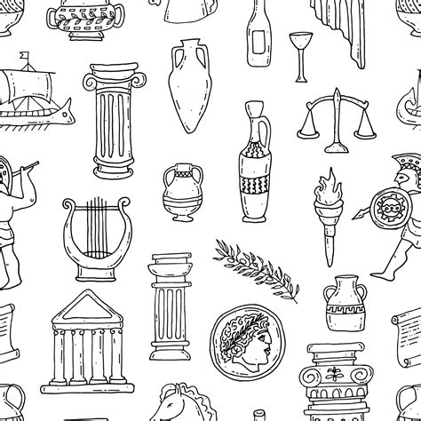 Vases à Colonnes Antiques Harpe Branche Dolivier Pièce Darchitecture