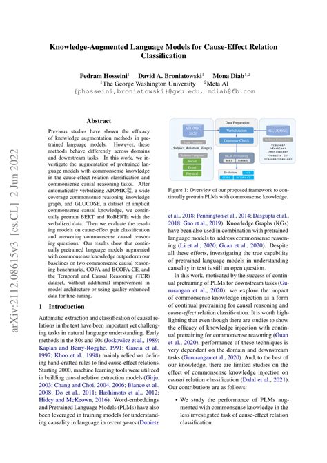 (PDF) Knowledge-Augmented Language Models for Cause-Effect Relation Classification