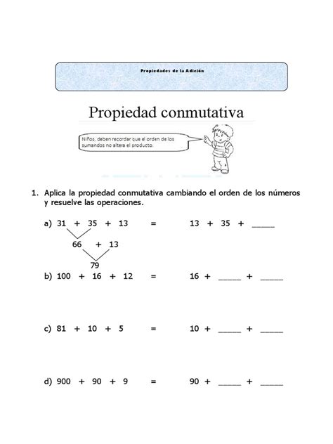 Ficha De Propiedades De La Suma Para Segundo De Primaria 1 Pdf