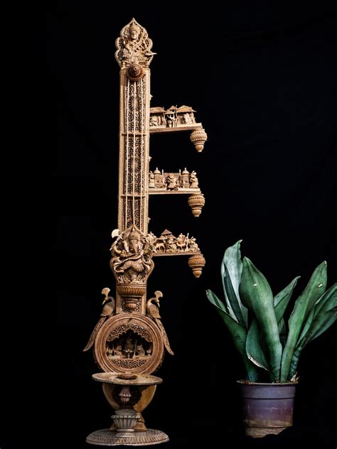 buy exclusive saraswati veena scuplture in sandalwood artwork