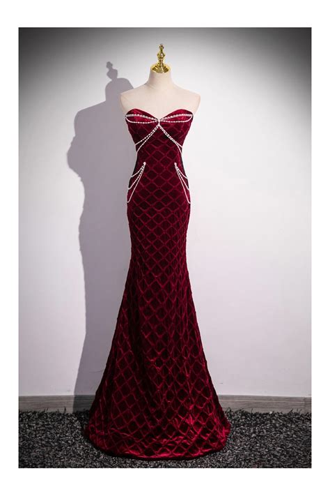 Special Crisscross Mermaid Burgundy Long Prom Dress With Removeable