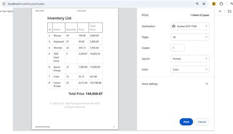 Inventory System With Report Printing Using Oop In Php And Mysql Free