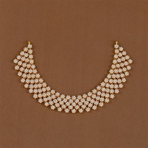 Gold Choker In Jaali Pattern Krishna Jewellers