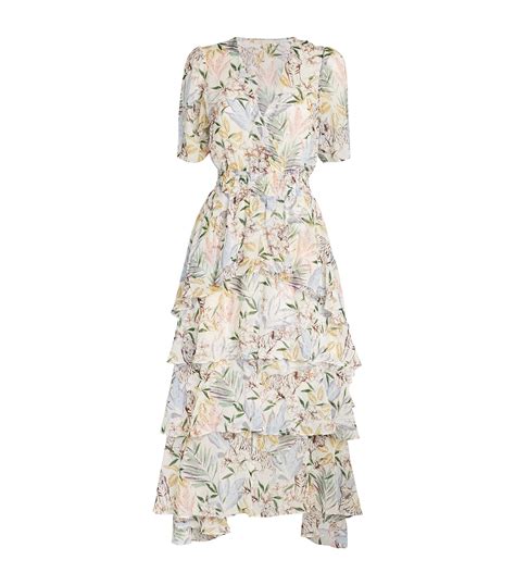 Floral Tiered Ruffle Midi Dress