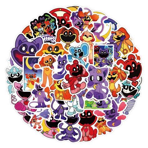 10 50pcs Smilling Critters Stickers Five Star Toy