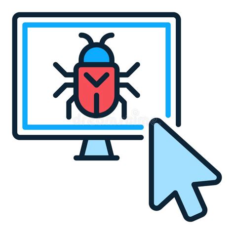 Mouse Cursor On Computer Virus Vector Colored Icon Or Design Element Stock Vector Illustration Mouse Cursor On Computer Virus Vector Colored Icon Or Design Element Stock Vector Illustration