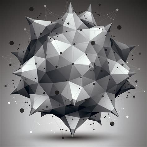 Premium Vector Spatial Vector Monochrome Digital Object 3d