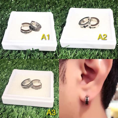 จิวหูแบบห่วง ขนาด 4 × 9 สแตนเลสแท้ งานพรีเมี่ยม K Pop Style งานพรีเมี่ยม ก้าน 1 มิล สำหรับใส่รู