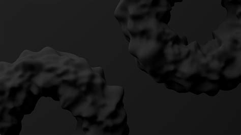 두 개의 검정 변형 된 원 모양 검은 배경 추상 흑백 일러스트레이션 3d 렌더링 0명에 대한 스톡 사진 및 기타 이미지 0명