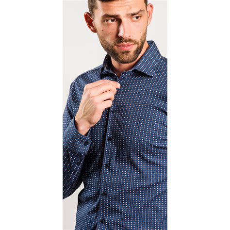 Alain Delon Tmavomodrá strečová Extra Slim Fit košeľa GLAMI cz