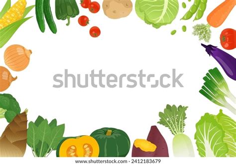 Various Vegetable Frame Vector Illustration Stock Vector Royalty Free
