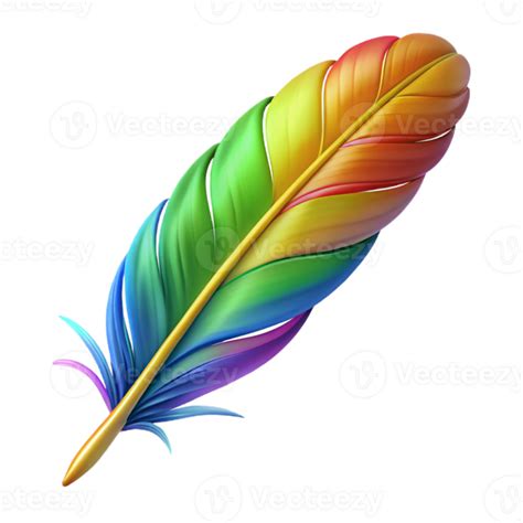 Serene Artistic Rainbow Feather 3d Illustration Original 56560322 Png