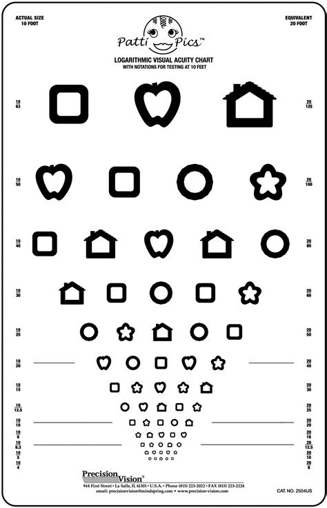 HOTV Translucent Visual Acuity Chart Precision Vision